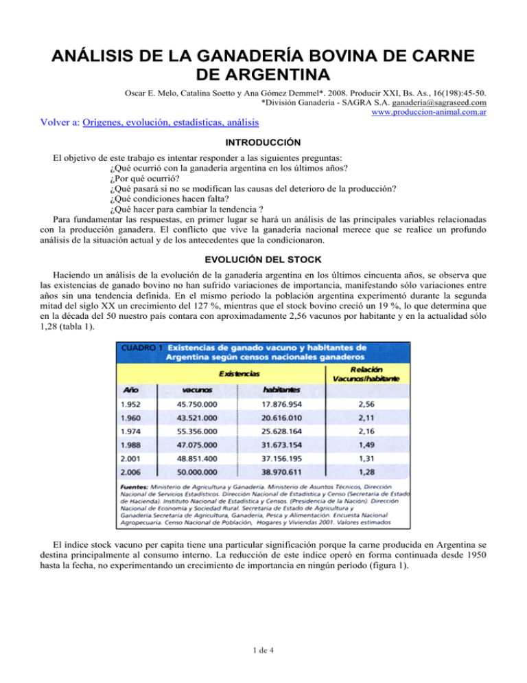 análisis de la ganadería bovina de carne de argentina