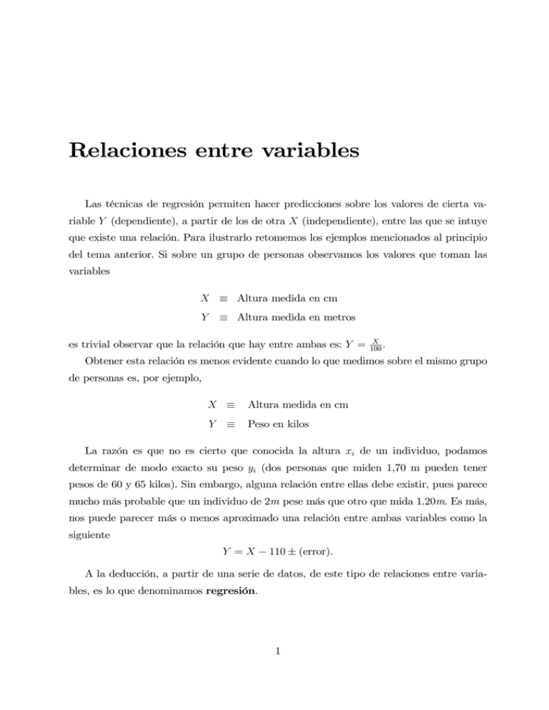 Relaciones entre variables