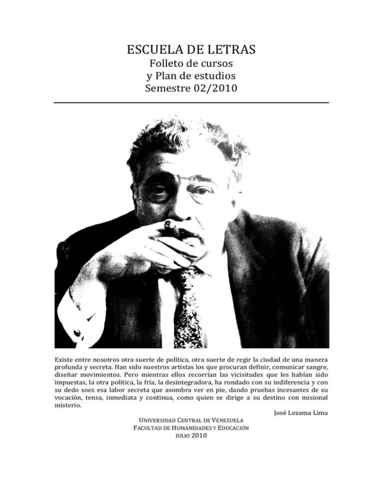 escuela de letras - Universidad Central de Venezuela