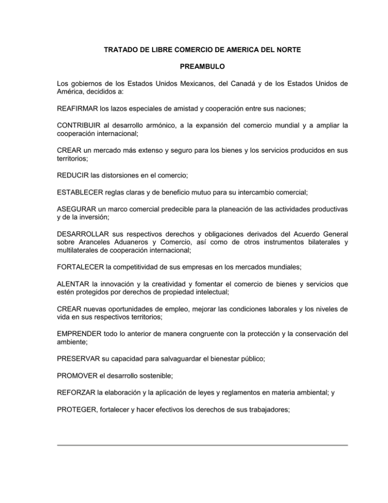 Tratado de Libre Comercio de América del Norte