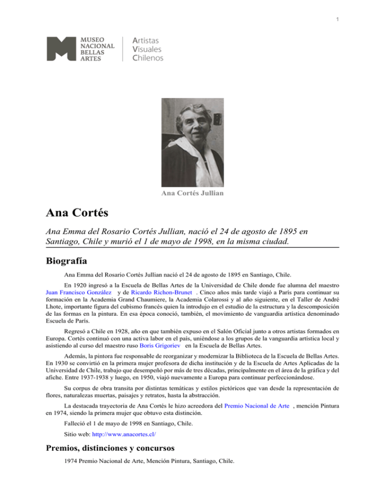 Ana Cortés - Artistas Visuales Chilenos