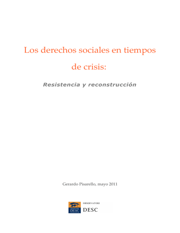 Los derechos sociales en tiempos de crisis