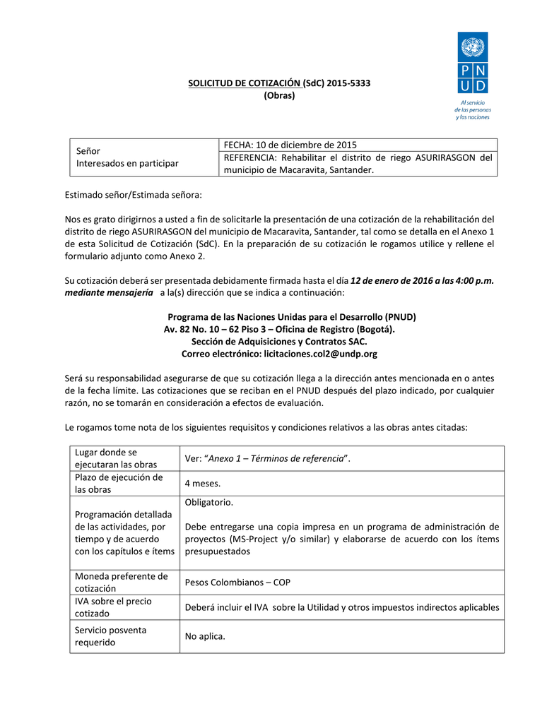 Solicitud de Cotización (RFQ)