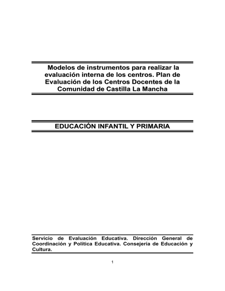 Modelos de instrumentos para realizar la evaluación interna de los