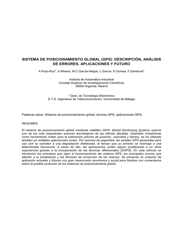 sistema de posicionamiento global (gps) sistema de posicionamiento global (gps)