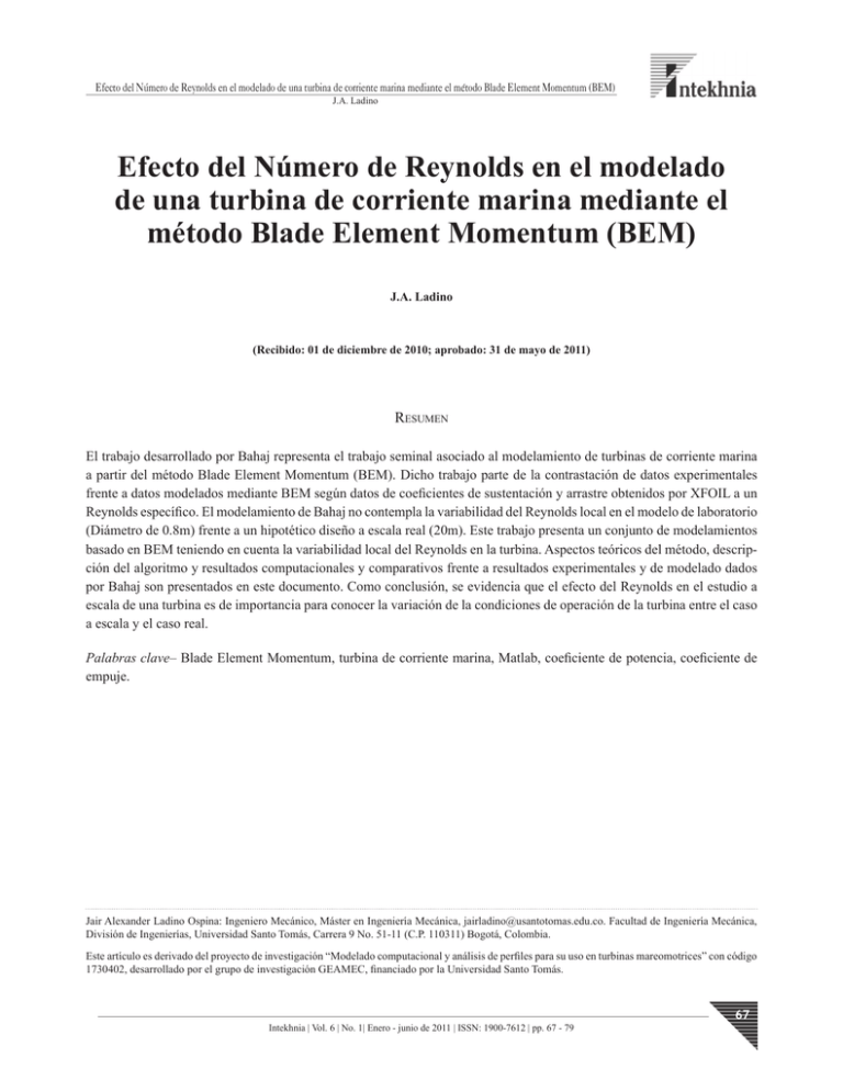 Efecto del Número de Reynolds en el modelado