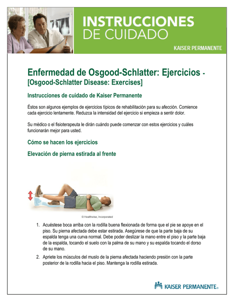 Ejercicios para la Enfermedad de Osgood-Schlatter: Guía Kaiser
