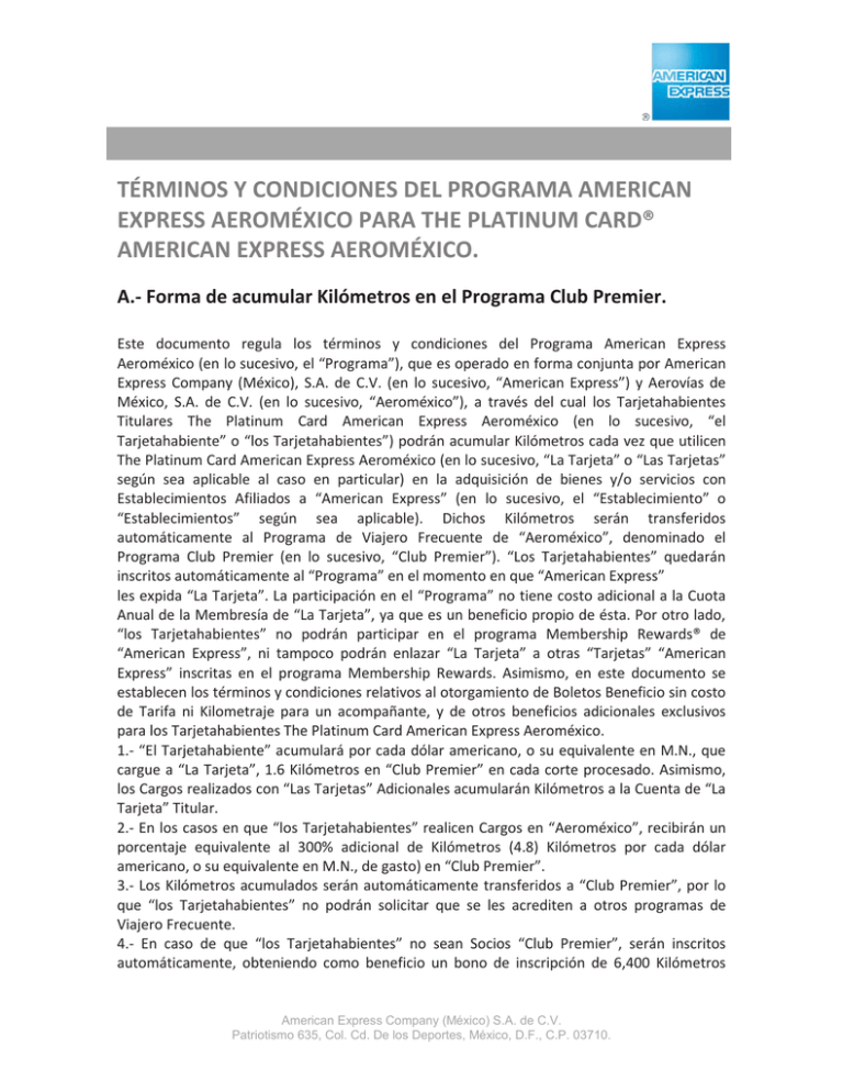 TÉRMINOS Y CONDICIONES DEL PROGRAMA