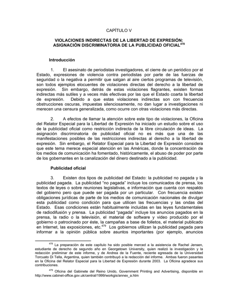 Asignación Discriminatoria de Publicidad Oficial