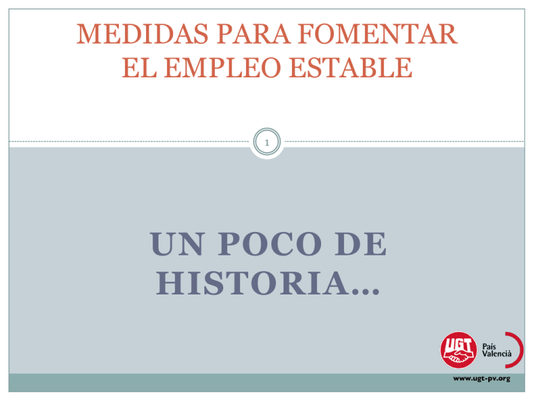 MEDIDAS PARA FOMENTAR EL EMPLEO ESTABLE