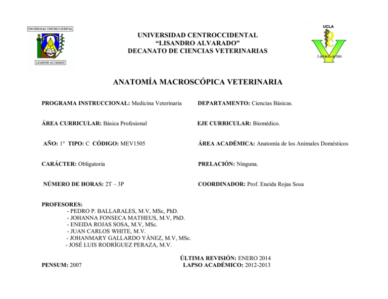 anatomía macroscópica veterinaria
