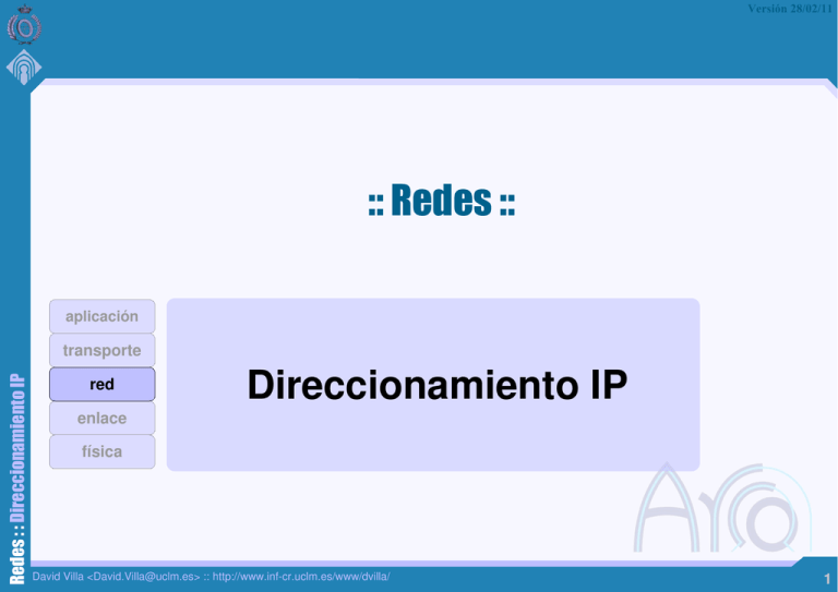 Direccionamiento IP :: Redes