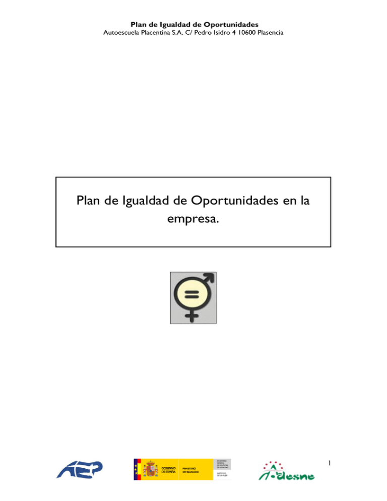 Plan de Igualdad de Oportunidades en la empresa.