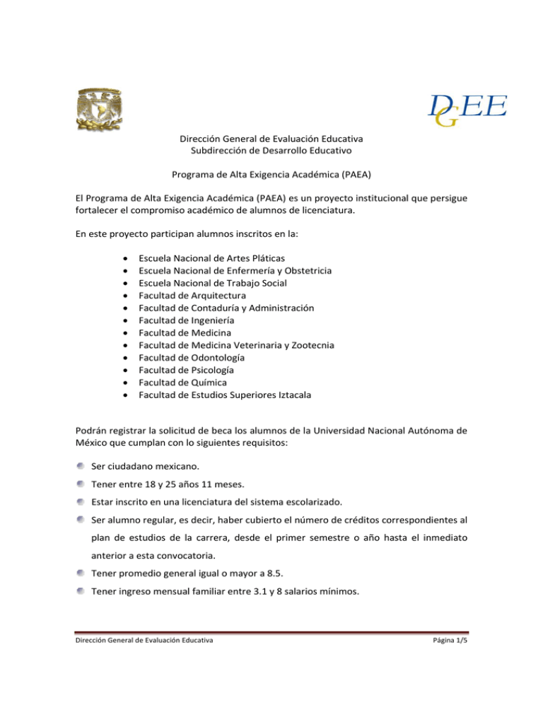 Programa de Alta Exigencia Académica