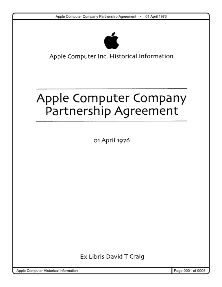 Apple Computer Company Partnership