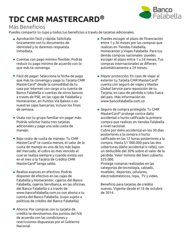 Tarjetas CMR y Mastercard