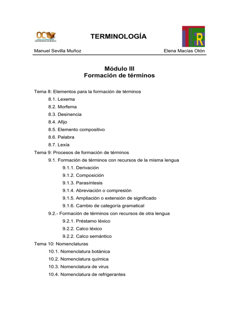 TERMINOLOGÍA