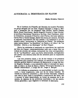 Autocracia vs. Democracia en Platón.