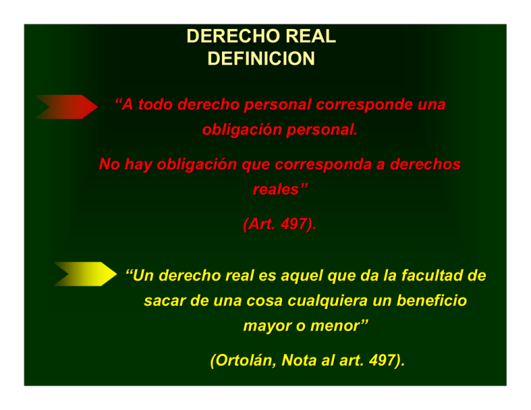 DERECHO REAL DEFINICION