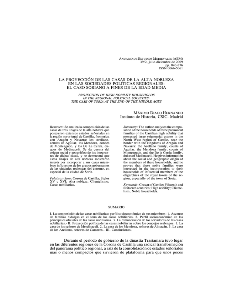 LA PROYECCIÓN DE LAS CASAS DE LA ALTA NOBLEZA EN LAS