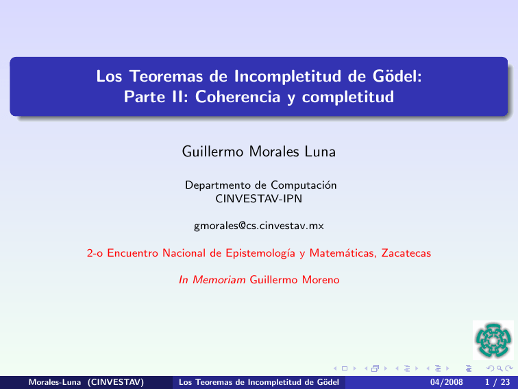 Parte II: Coherencia y completitud