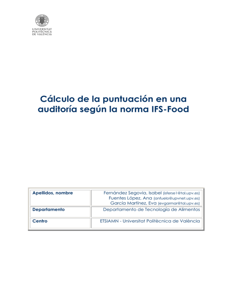 Cálculo Puntuación Auditoría IFS-Food: Guía y Ejemplo Práctico
