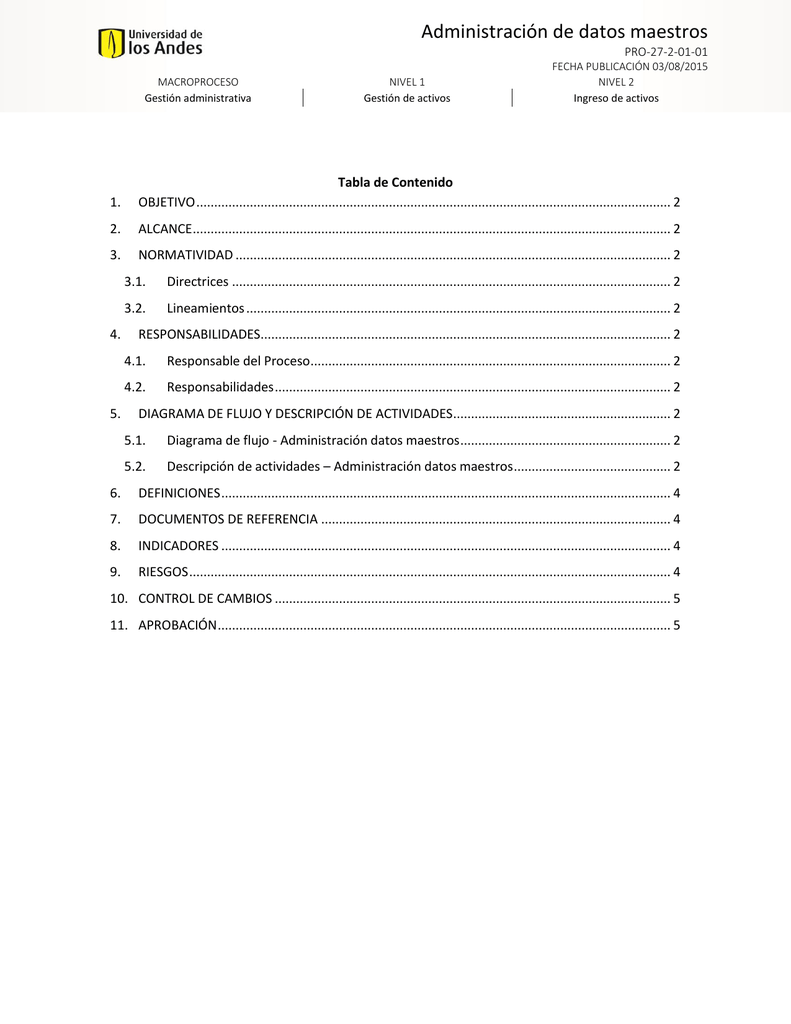 Administración de datos maestros