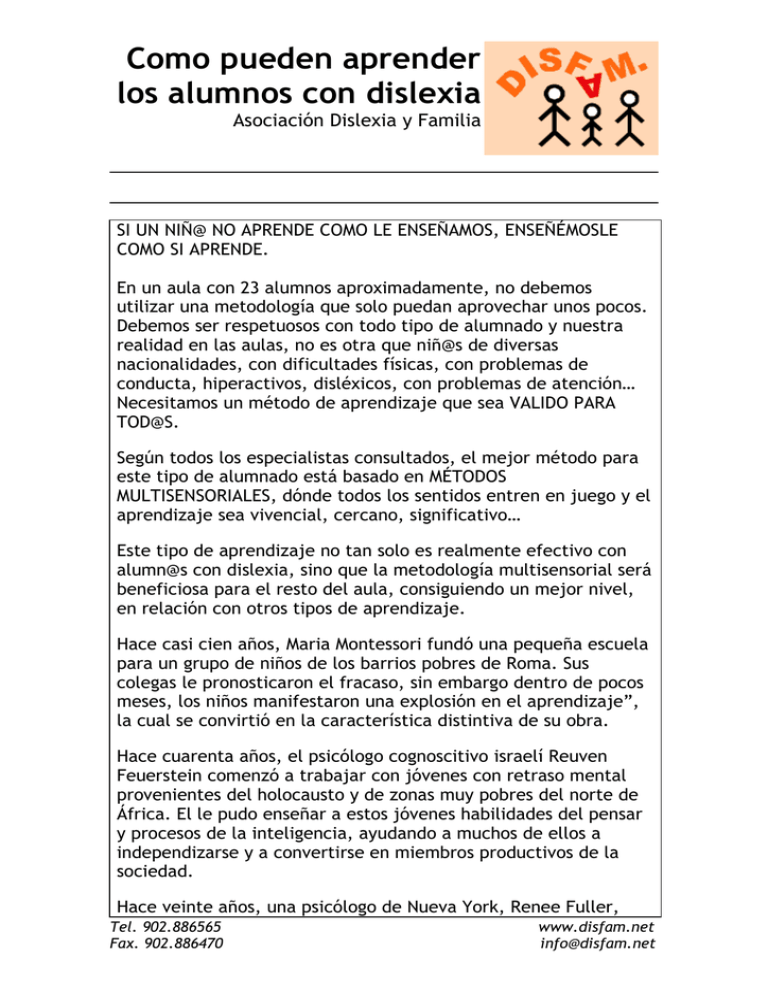 Como pueden aprender los alumnos con dislexia