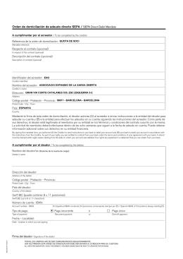 Orden de domiciliación mandato adeudo directo SEPA