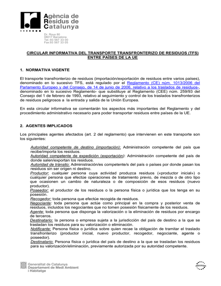 CIRCULAR INFORMATIVA DEL TRANSPORTE