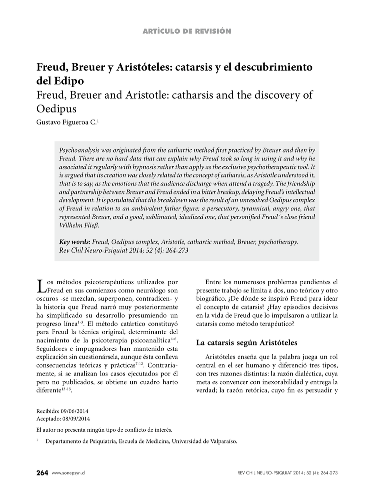 Freud, Breuer y Aristóteles: catarsis y el descubrimiento del Edipo