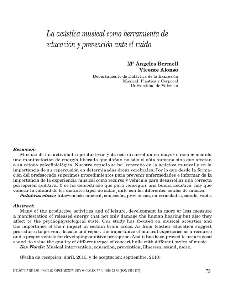 La acústica musical como herramienta de educación y