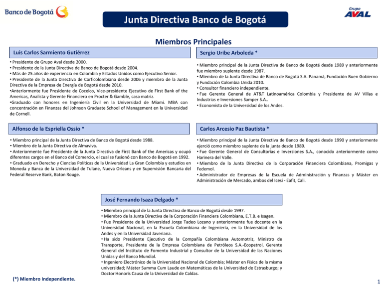 Diapositiva 1 - Banco de Bogotá