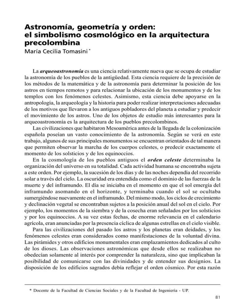 Astronomía, geometría y orden: el simbolismo cosmológico en la
