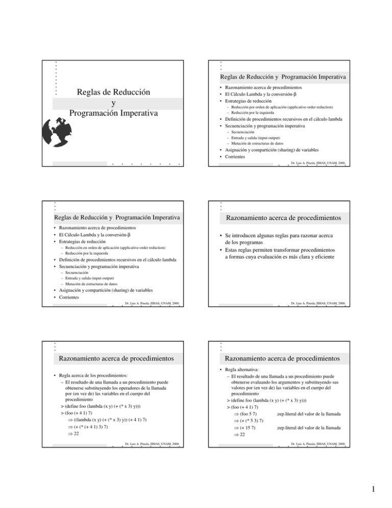 Reglas de Reducción y Programación Imperativa