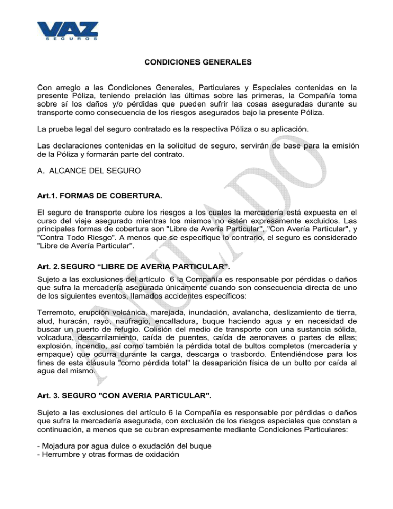 condiciones generales