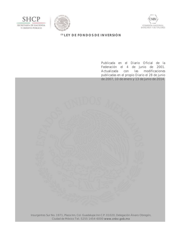 Ley de Fondos de Inversión - Comisión Nacional Bancaria y de