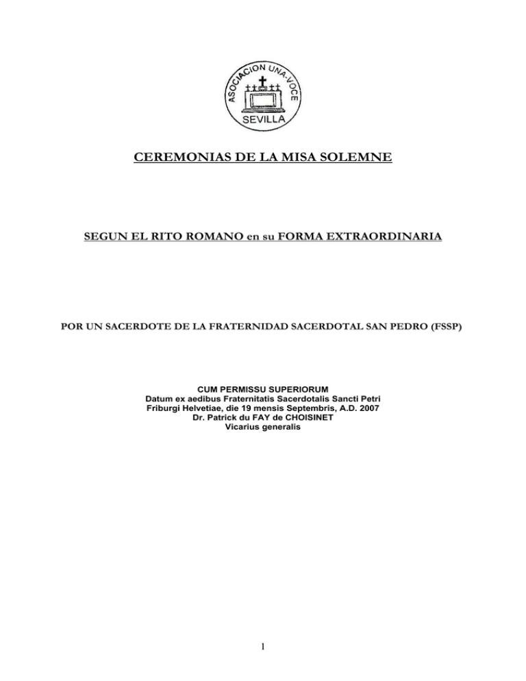 Ceremonias de la Misa Solemne