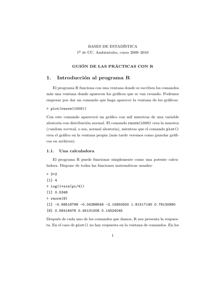 1. Introducción al programa R
