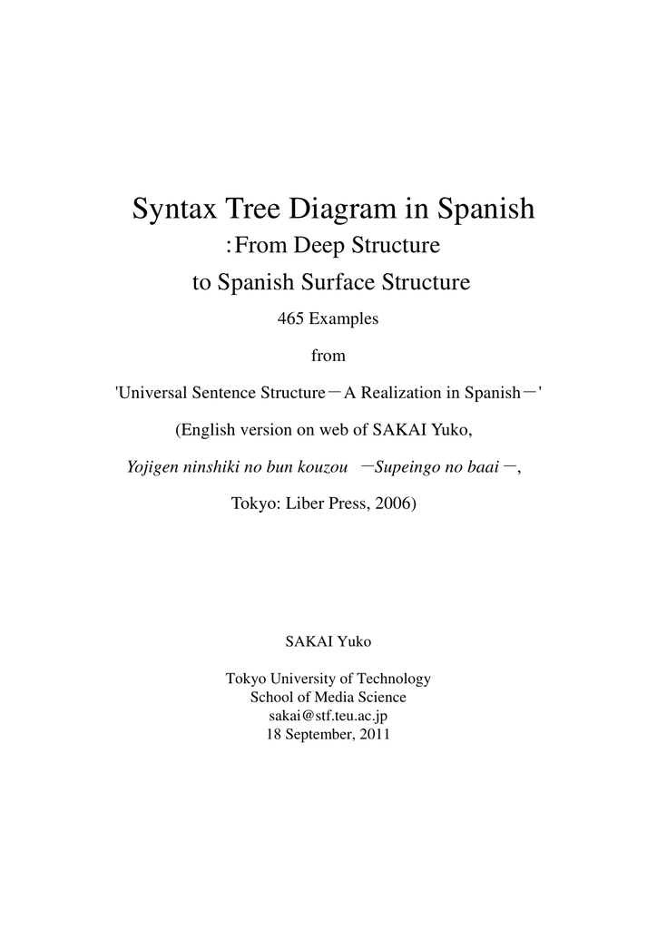 Syntax Tree Diagram in Spanish