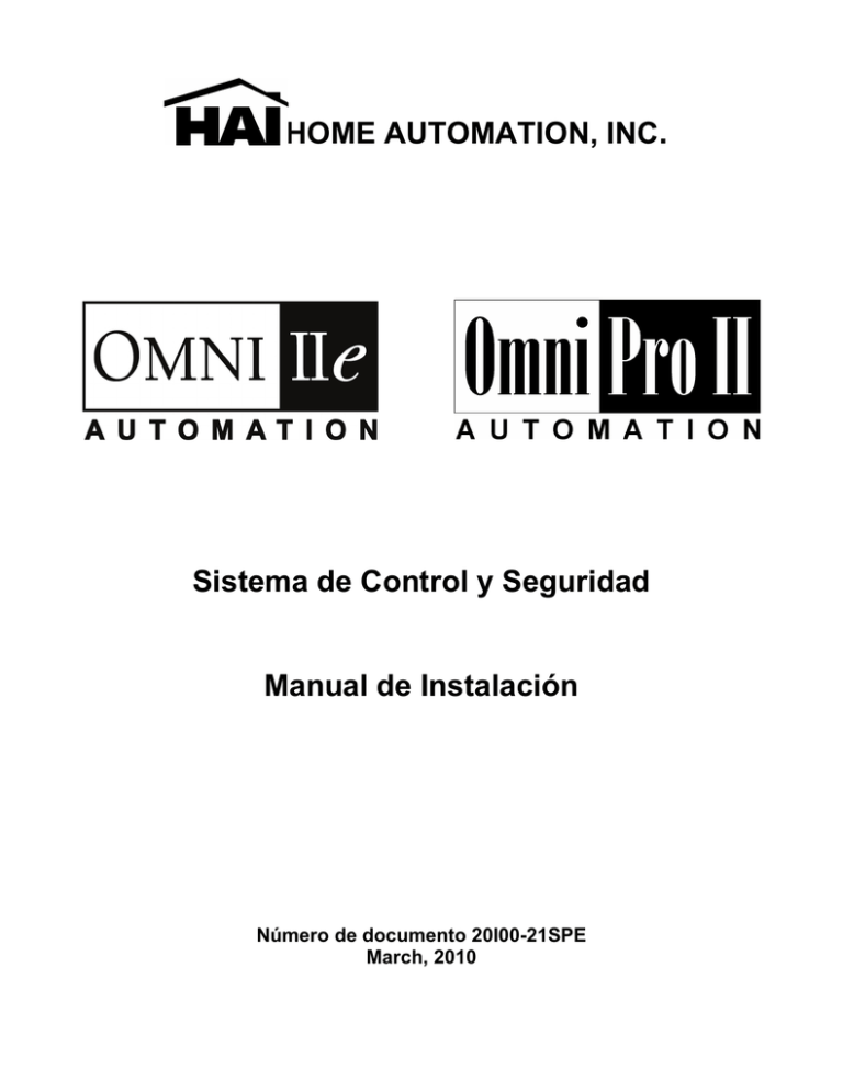 Omni IIe and OmniPro II Installation Manual