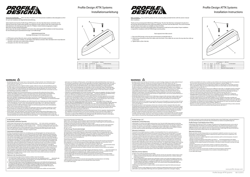 Profile Design ATTK Systems Installationsanleitung Profile Design