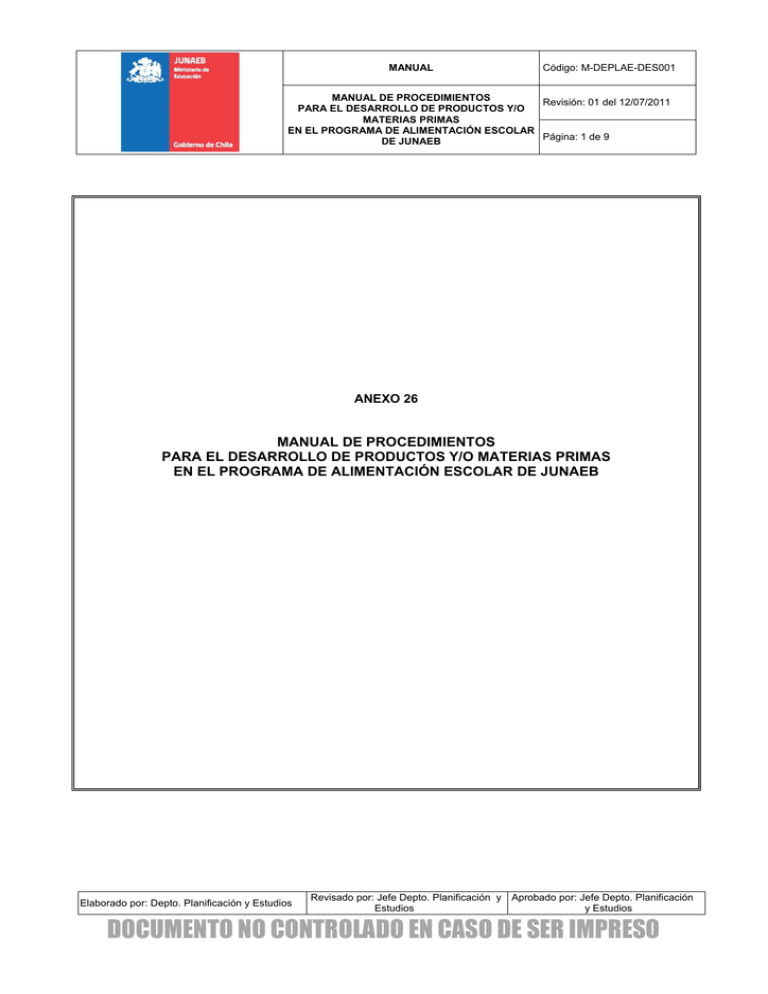 documento no controlado en caso de ser impreso