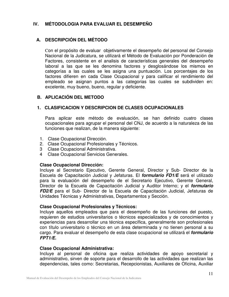 Manual de Evaluación del Desempeño