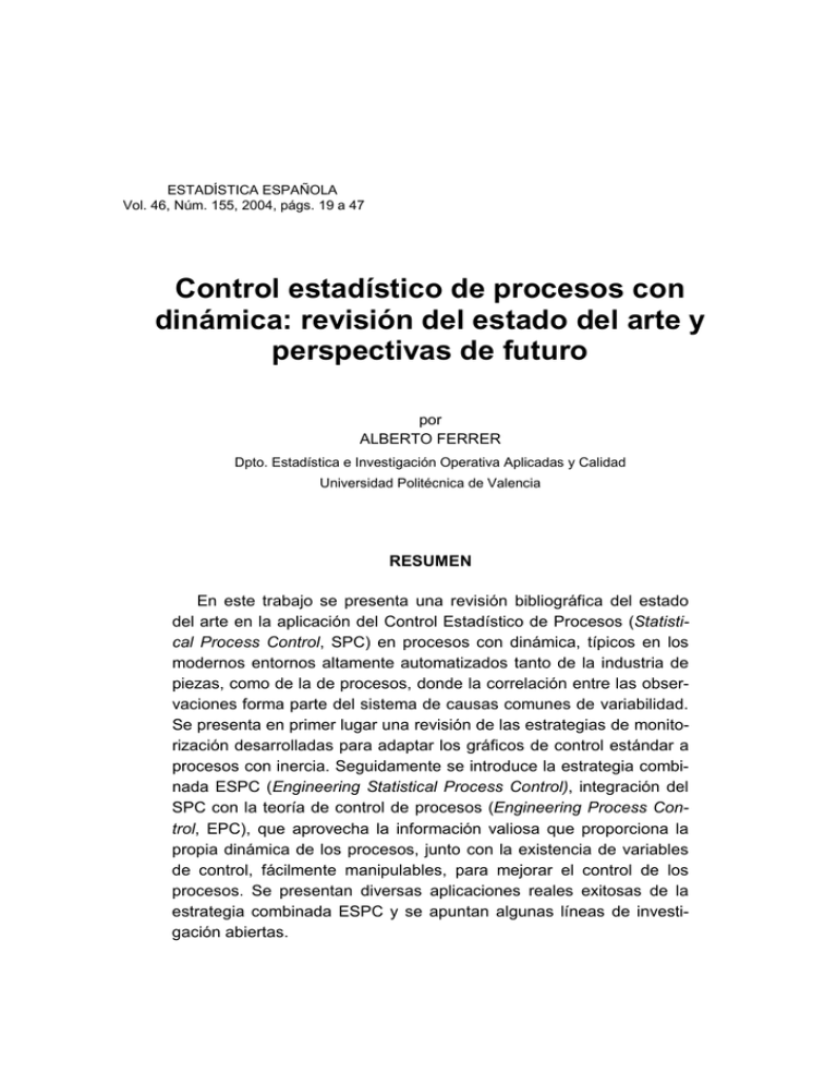 Control estadístico de procesos con dinámica