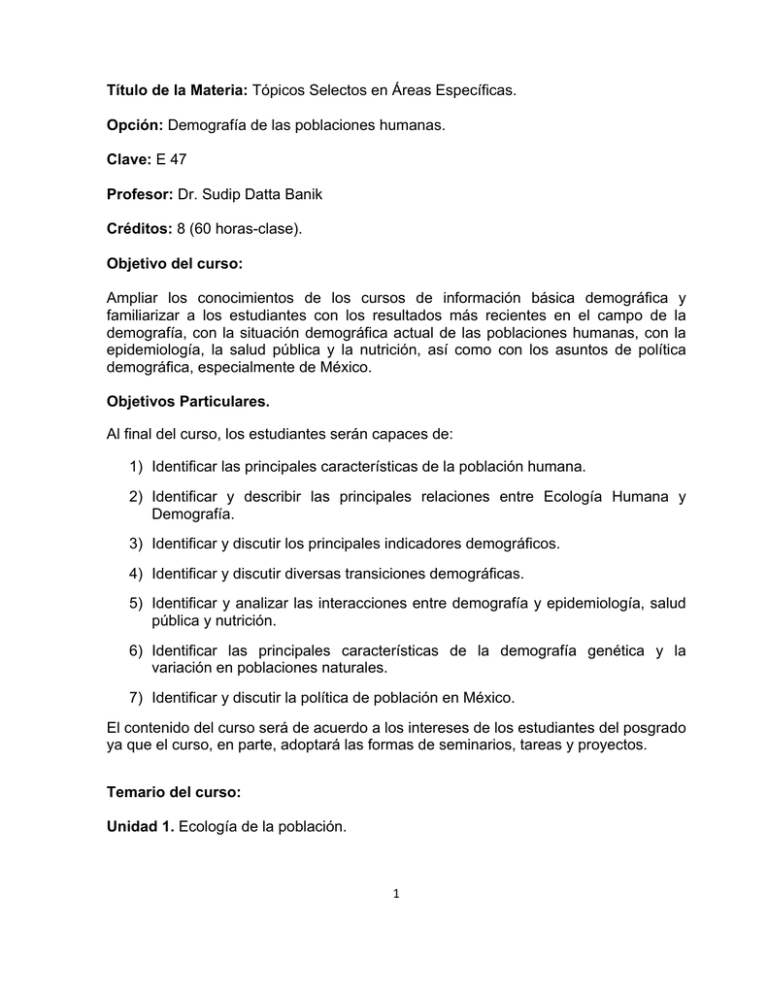 Demografía de las poblaciones humanas
