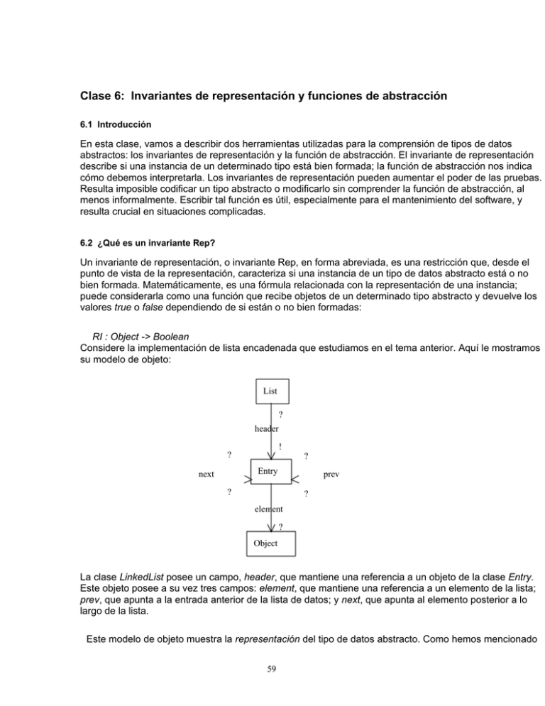 Clase 6: Invariantes de representación y funciones de abstracción