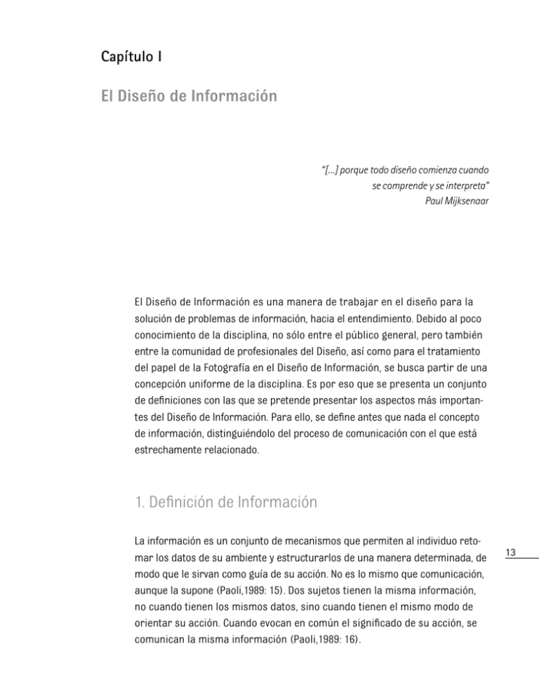 1. Definición de Información El Diseño de Información