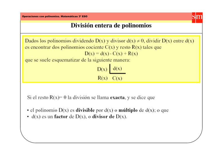 División entera de polinomios