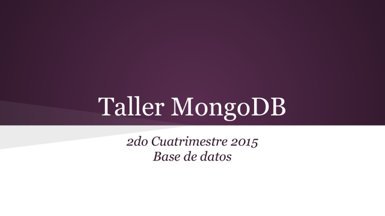 Taller MongoDB